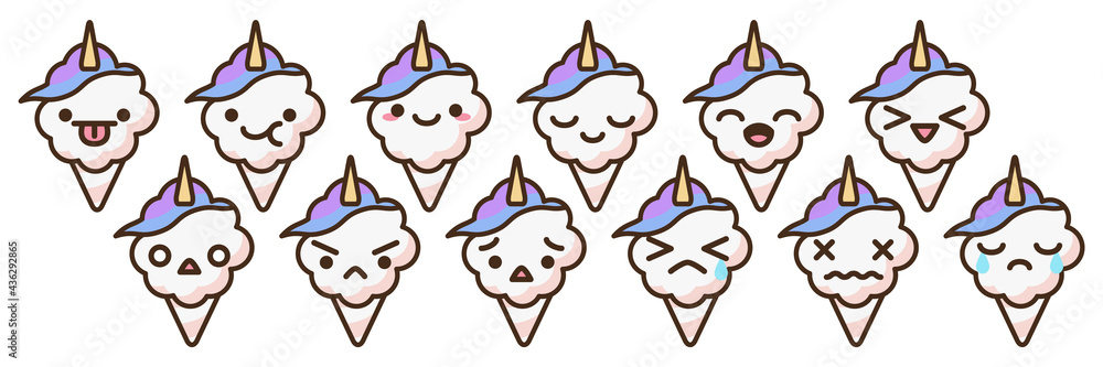 Cotton candy emoji vector character. Stock Vector | Adobe Stock