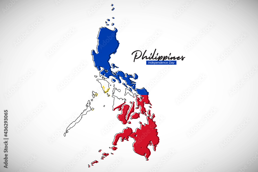 Happy independence day of Philippines. Creative national country map ...