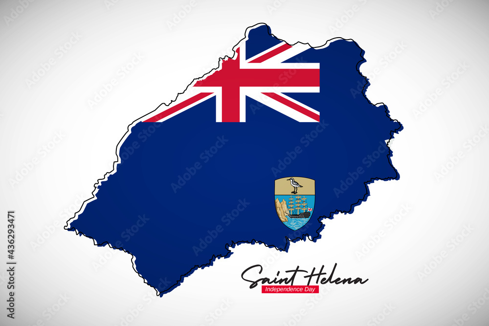 Happy national day of Saint Helena. Creative national country map with ...
