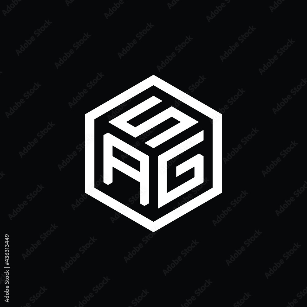 AGS letter logo design. AGS letter in polygon shape. SAG Creative three ...