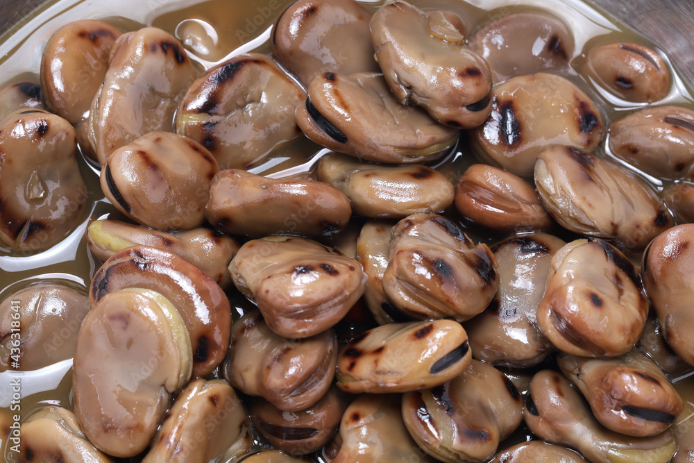 shoyumame, dried broad beans soaked in soy sauce, japanese food Stock ...