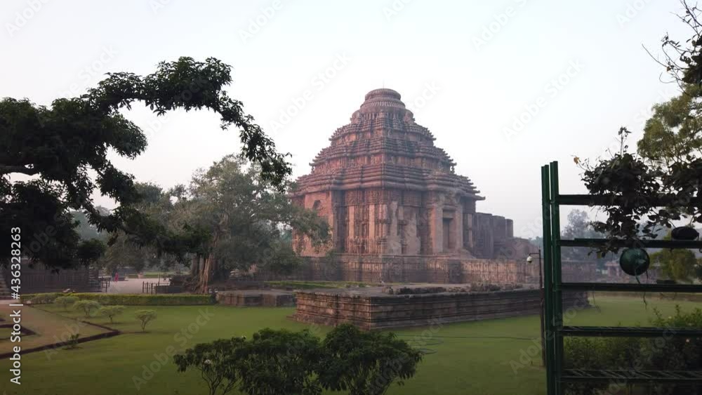 Side profile of 800 year ancient old Sun Temple, Konark, India. Unesco ...