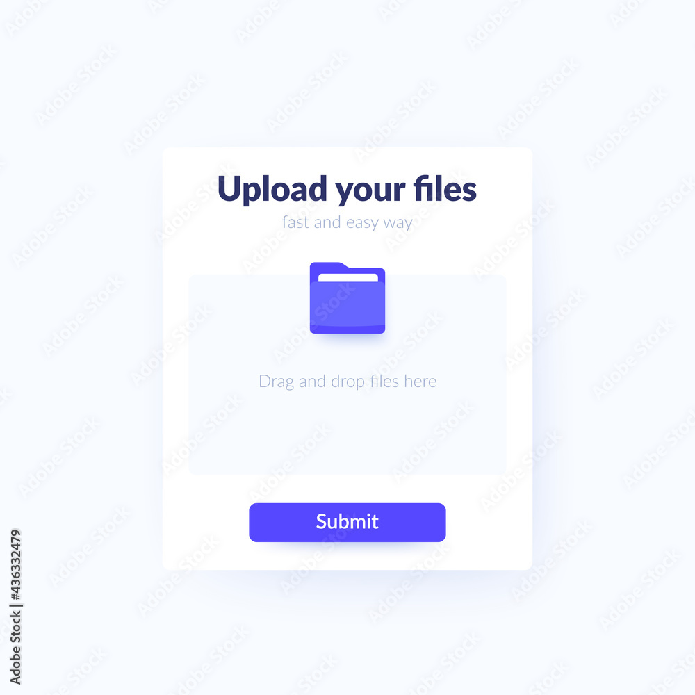 upload files form with submit button, vector ui design Stock Vector ...