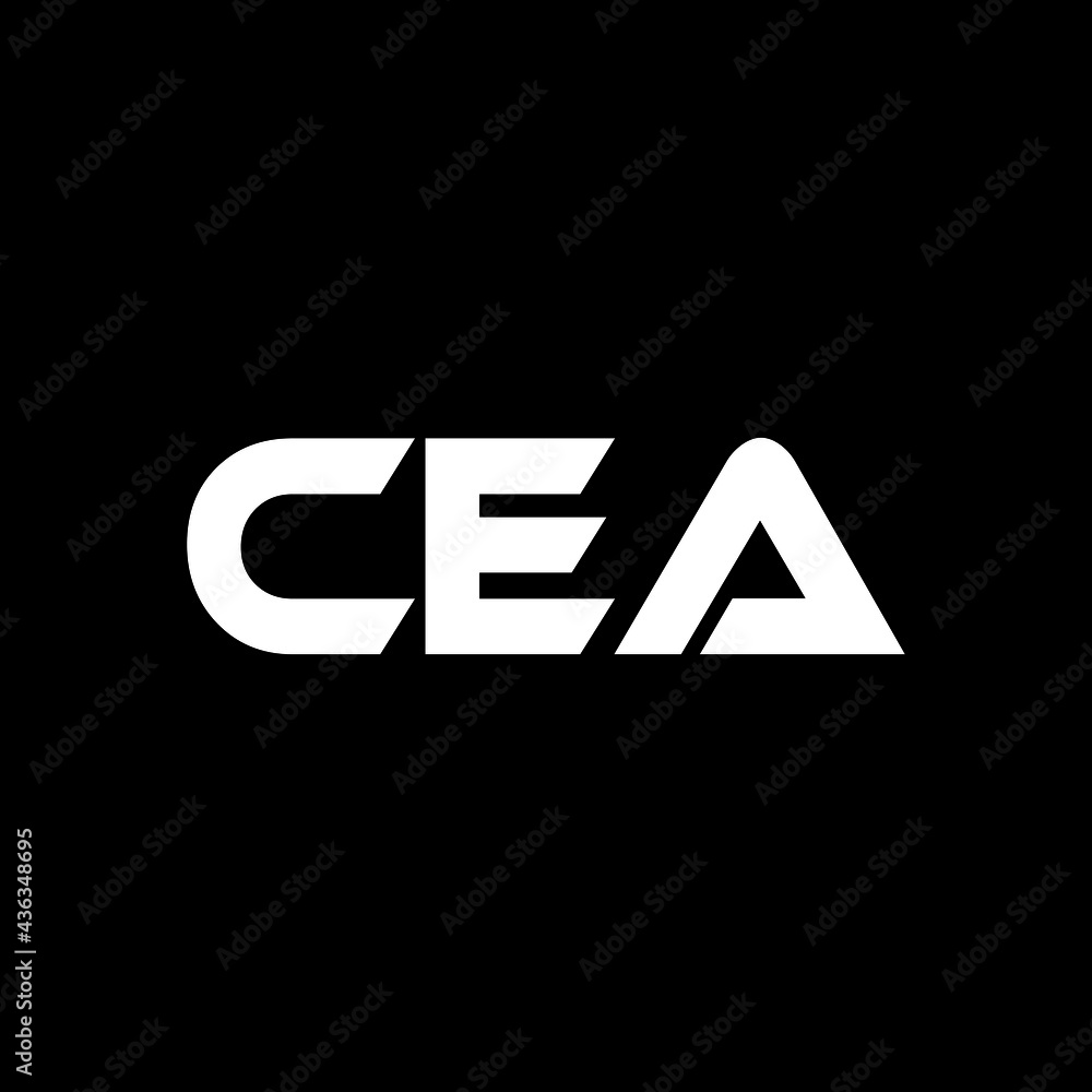 CEA letter logo design with black background in illustrator, vector ...