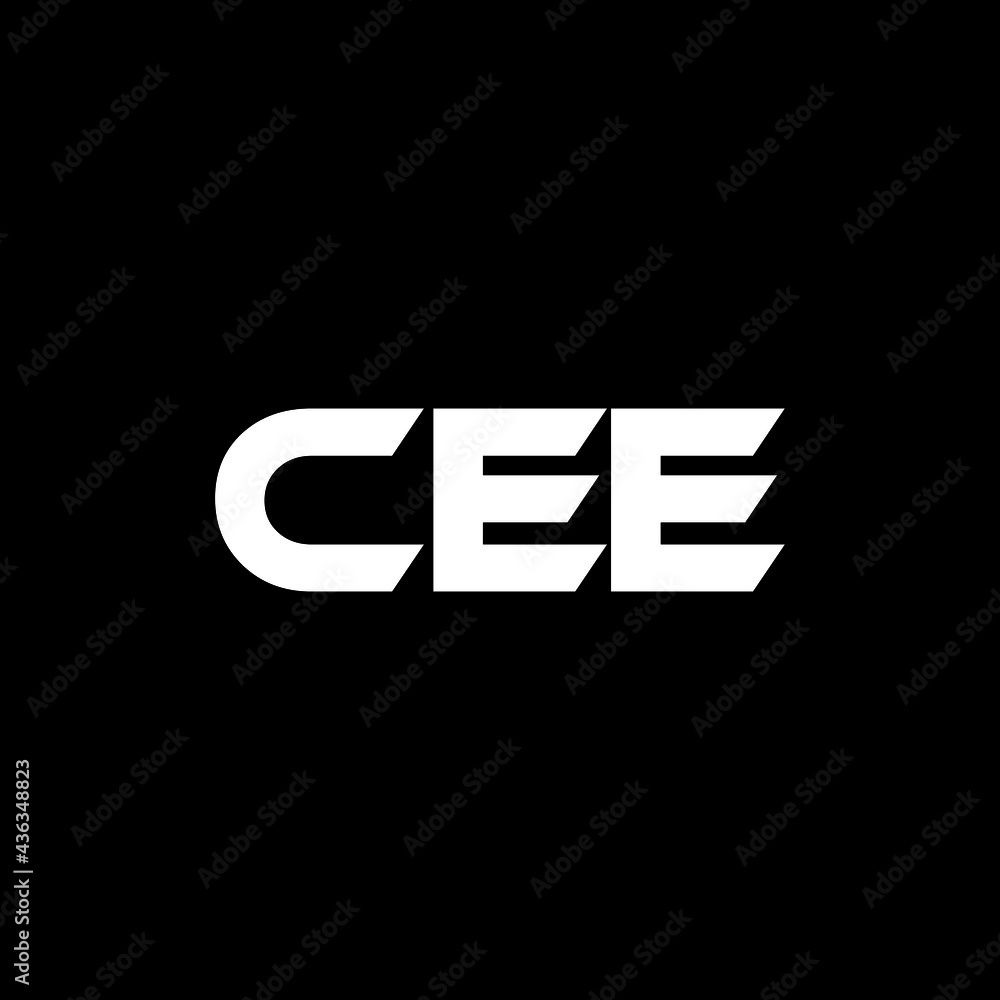 Vecteur Stock CEE letter logo design with black background in ...