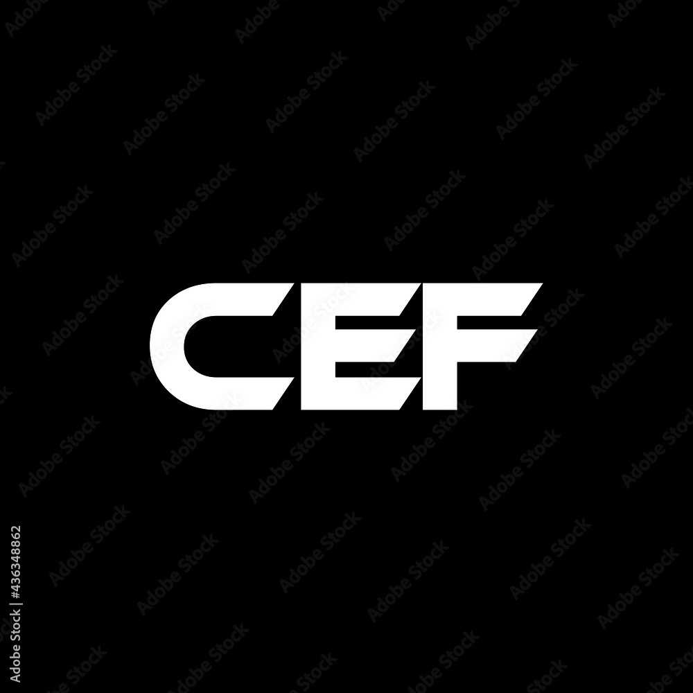 CEF letter logo design with black background in illustrator, vector ...