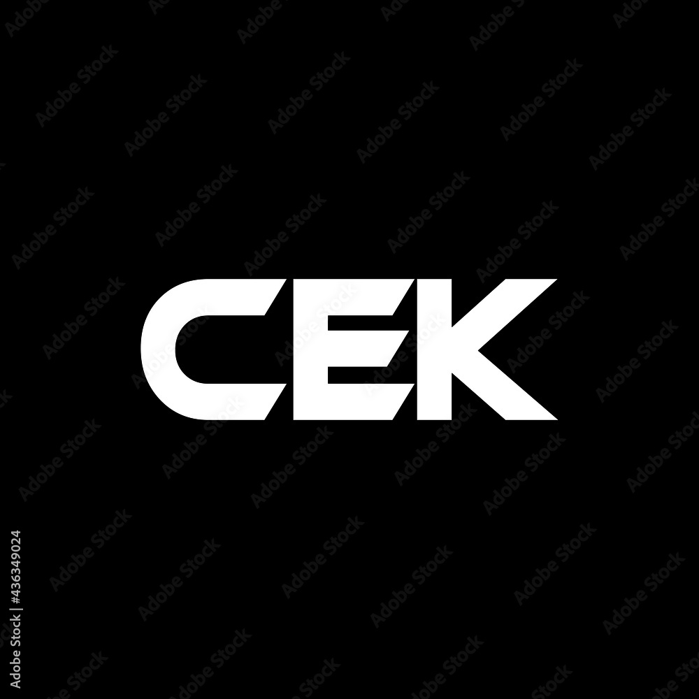 CEK letter logo design with black background in illustrator, vector ...