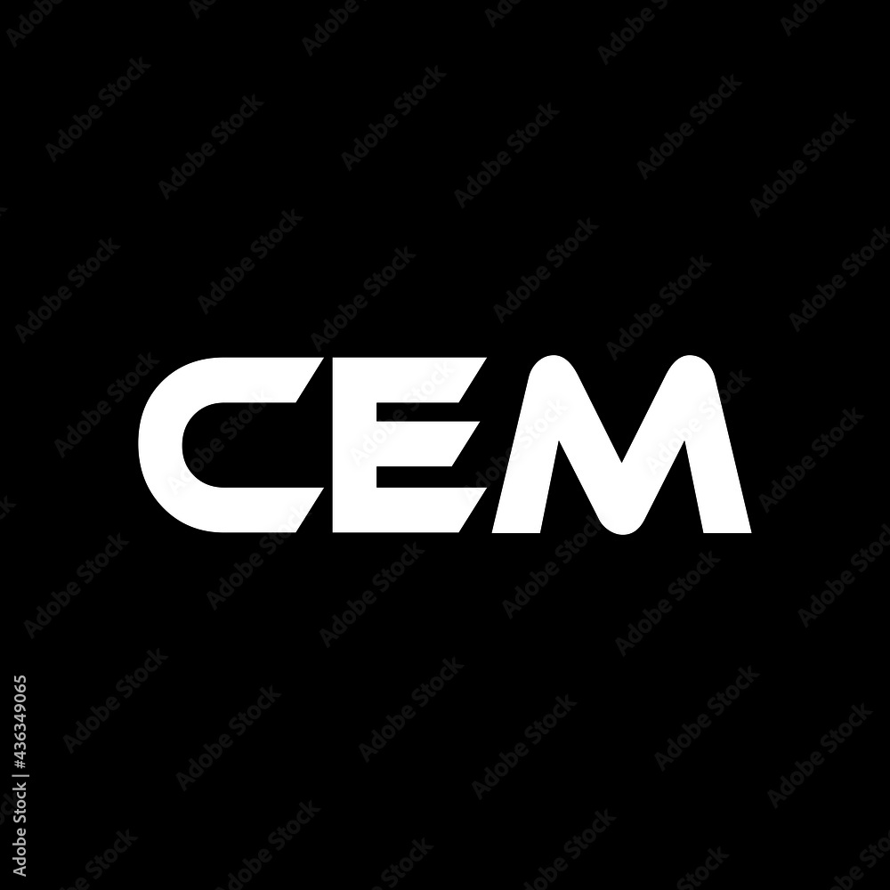 CEM letter logo design with black background in illustrator, vector ...