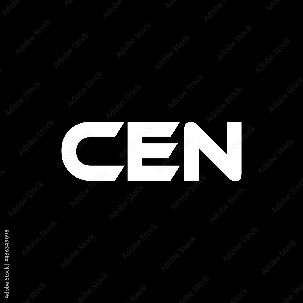 Vecteur Stock CEN letter logo design with black background in ...