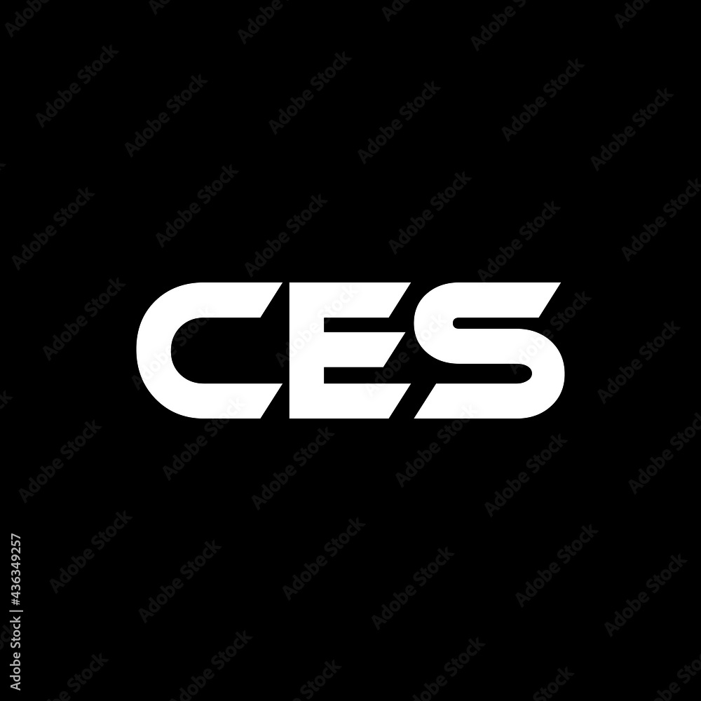 CES letter logo design with black background in illustrator, vector ...
