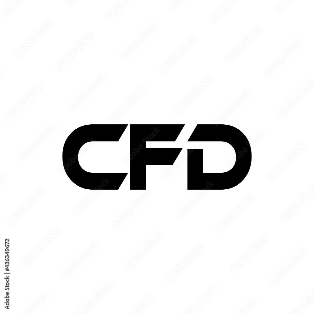 CFD letter logo design with white background in illustrator, vector ...