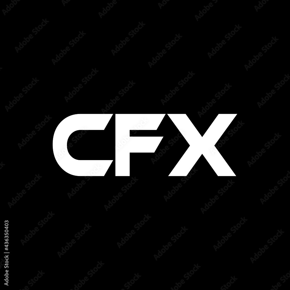 CFX letter logo design with black background in illustrator, vector ...