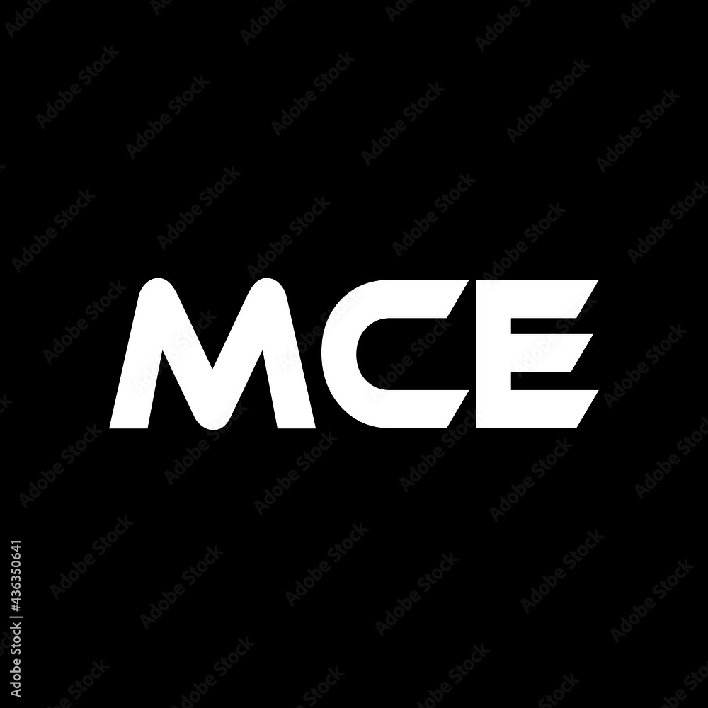 MCE letter logo design with black background in illustrator, vector ...