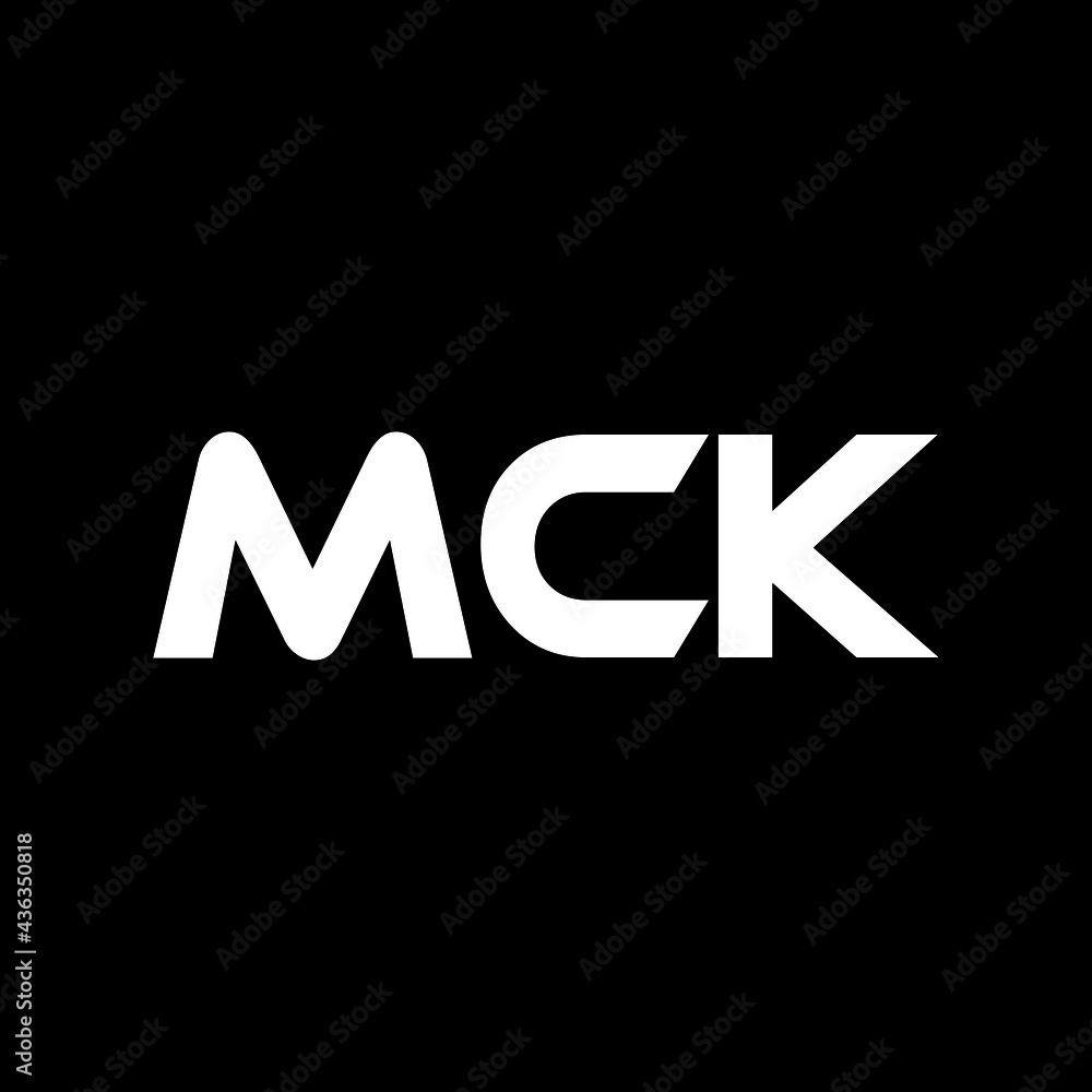 MCK letter logo design with black background in illustrator, vector ...