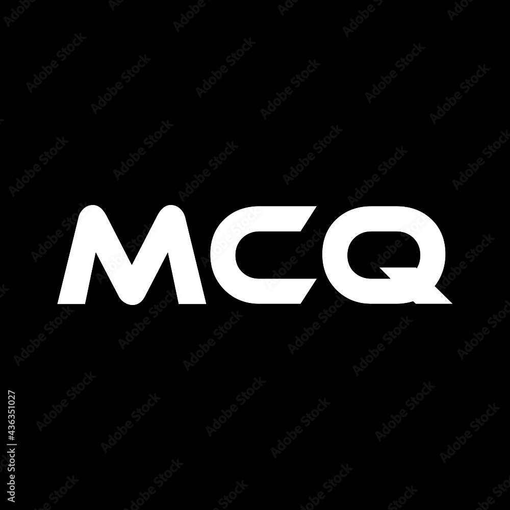 MCQ letter logo design with black background in illustrator, vector ...