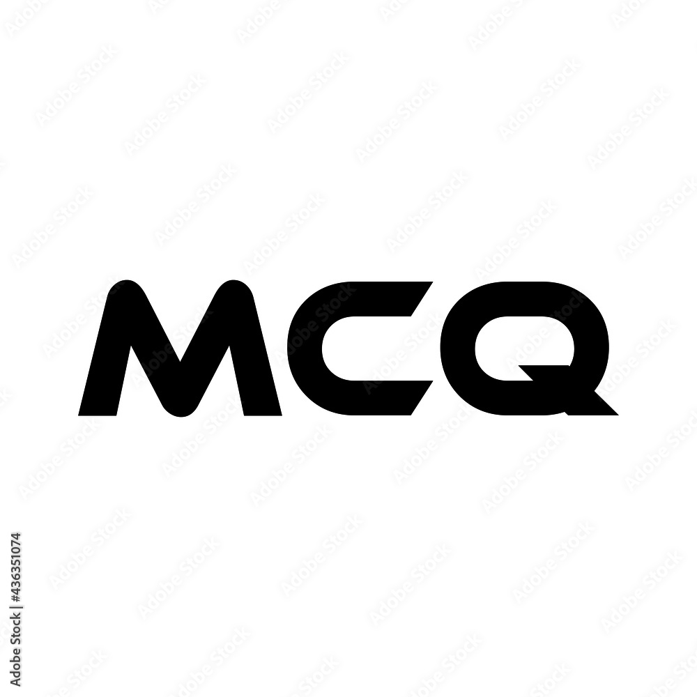 MCQ letter logo design with white background in illustrator, vector ...