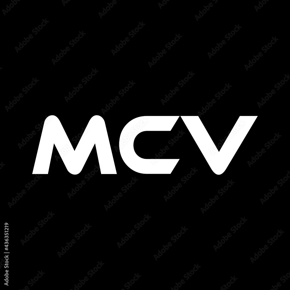 MCV letter logo design with black background in illustrator, vector ...