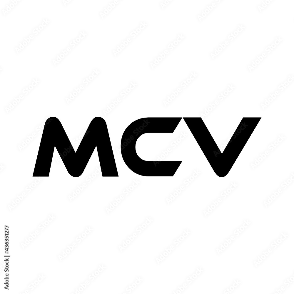 MCV letter logo design with white background in illustrator, vector ...