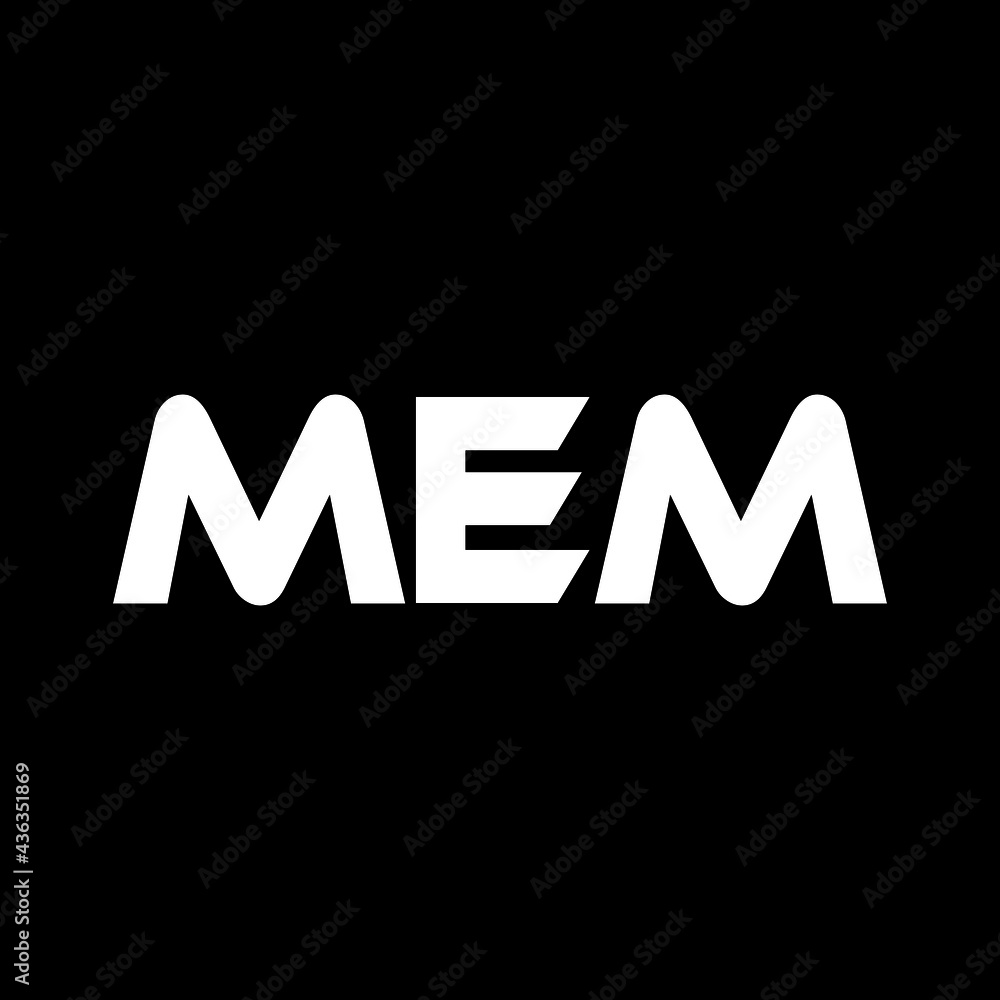 MEM letter logo design with black background in illustrator, vector ...