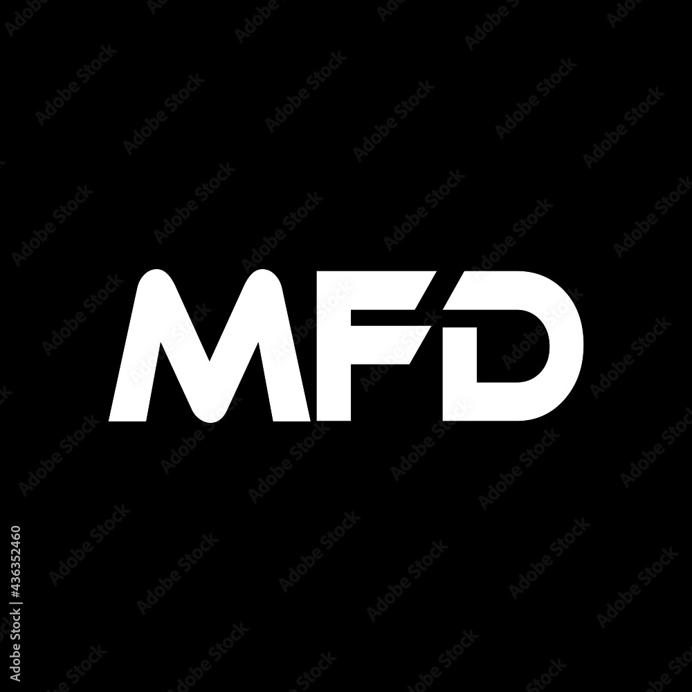 MFD letter logo design with black background in illustrator, vector ...