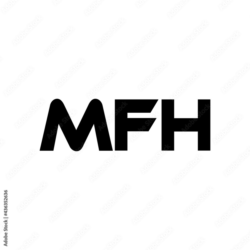 MFH letter logo design with white background in illustrator, vector ...