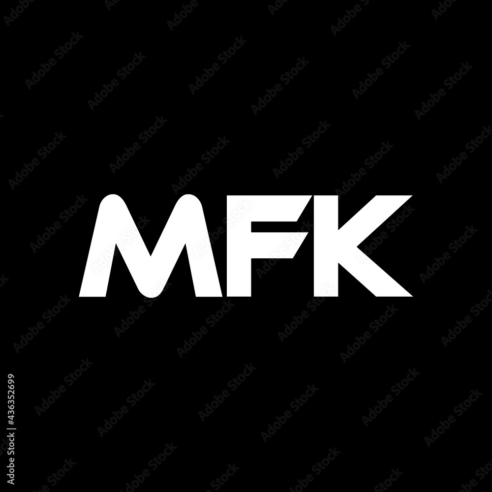 MFK letter logo design with black background in illustrator, vector ...
