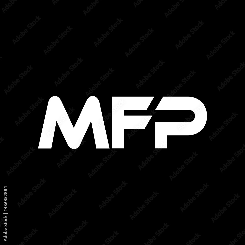 Vecteur Stock MFP letter logo design with black background in ...