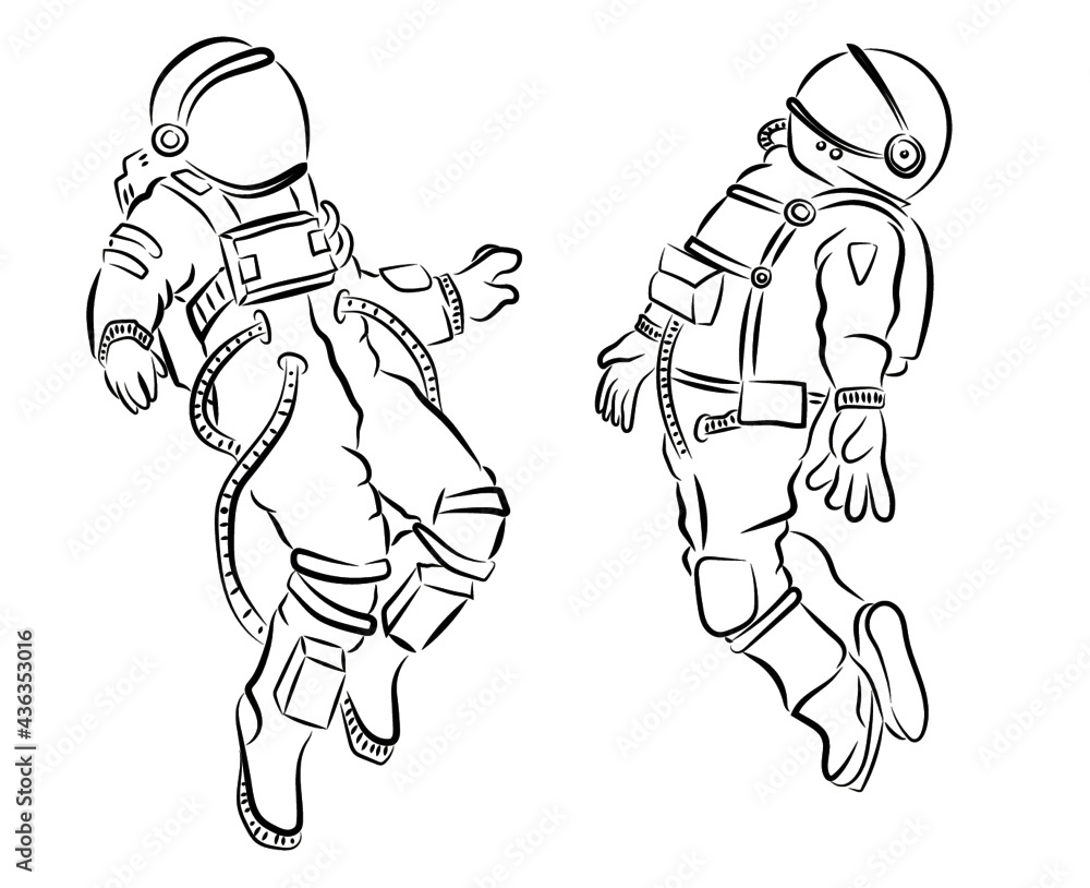 Astronaut Side View Drawing