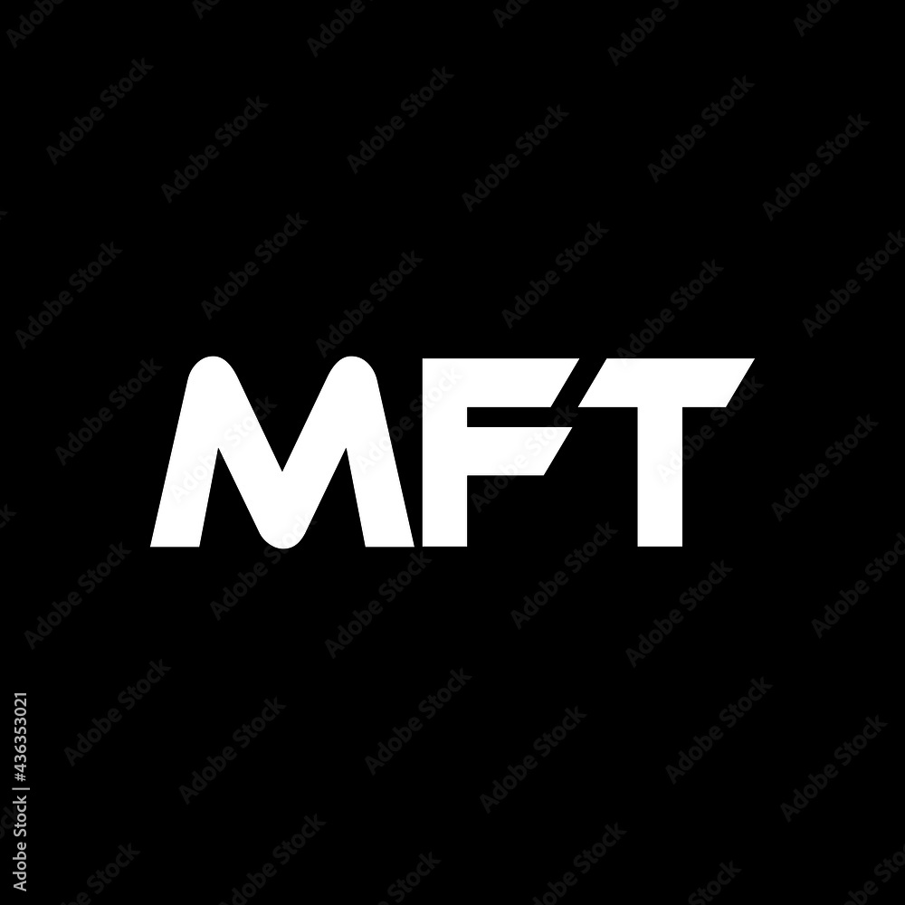 MFT letter logo design with black background in illustrator, vector ...