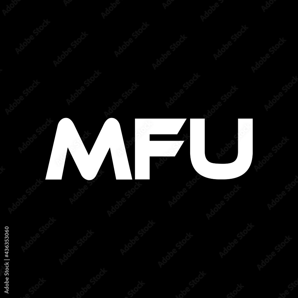 MFU letter logo design with black background in illustrator, vector ...