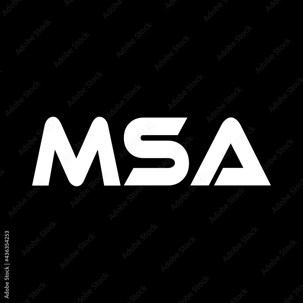 MSA letter logo design with black background in illustrator, vector ...