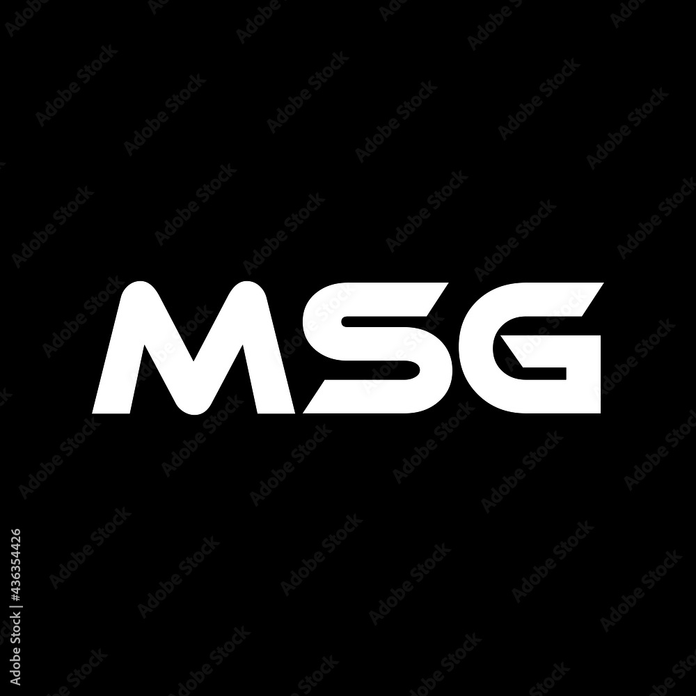 MSG letter logo design with black background in illustrator, vector ...