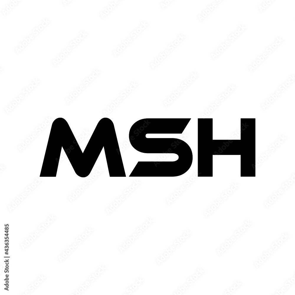 MSH letter logo design with white background in illustrator, vector ...