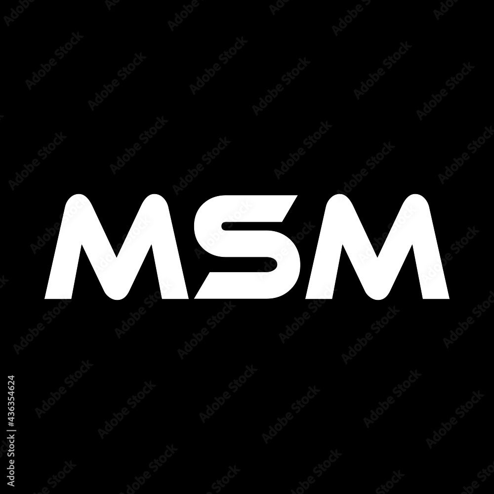MSM letter logo design with black background in illustrator, vector ...
