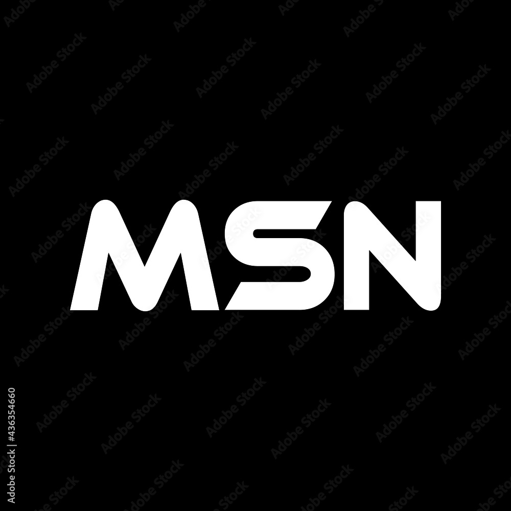 MSN letter logo design with black background in illustrator, vector ...