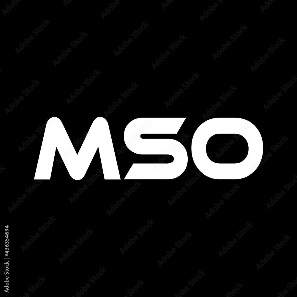MSO letter logo design with black background in illustrator, vector ...