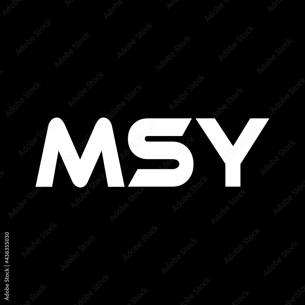 MSY letter logo design with black background in illustrator, vector ...
