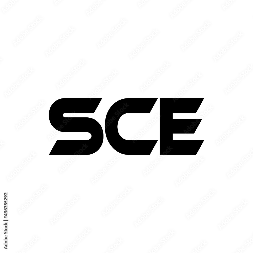 SCE letter logo design with white background in illustrator, vector ...