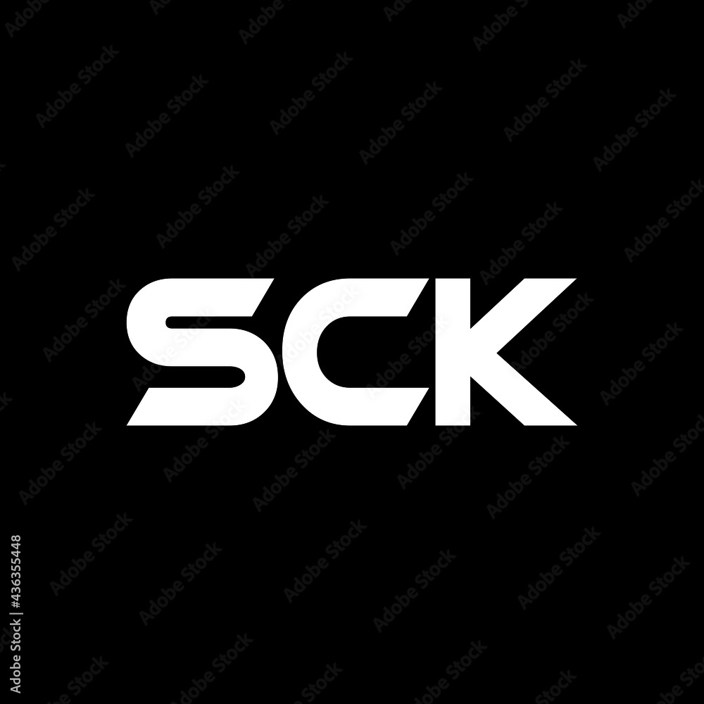 SCK letter logo design with black background in illustrator, vector ...