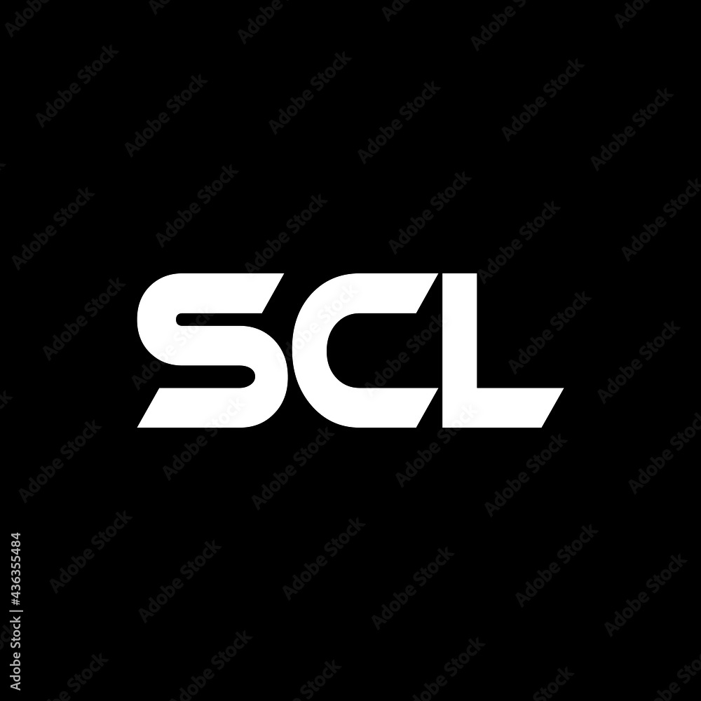 SCL letter logo design with black background in illustrator, vector ...