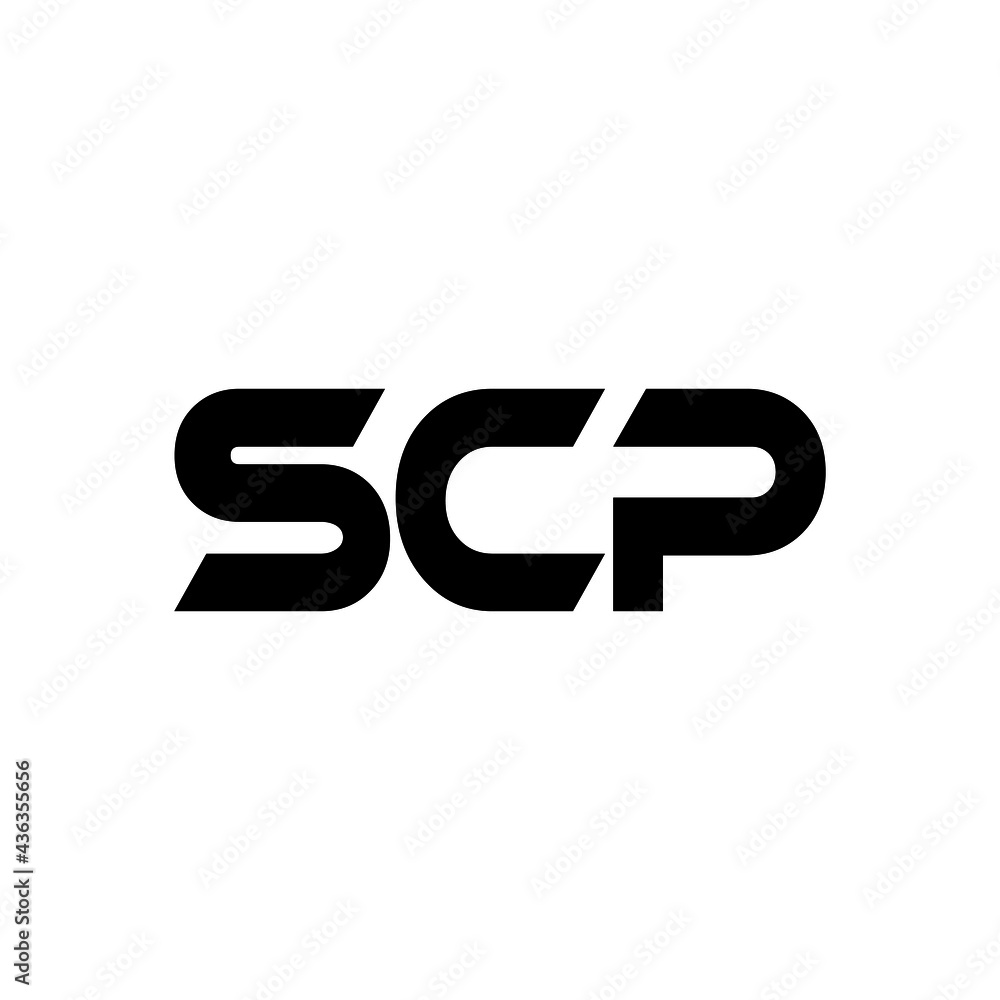 SCP letter logo design with white background in illustrator, vector ...