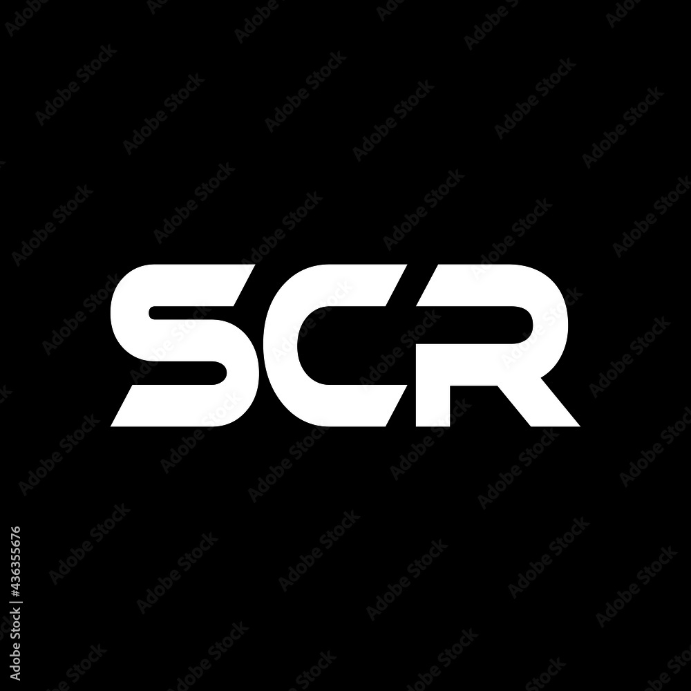 SCR letter logo design with black background in illustrator, vector ...