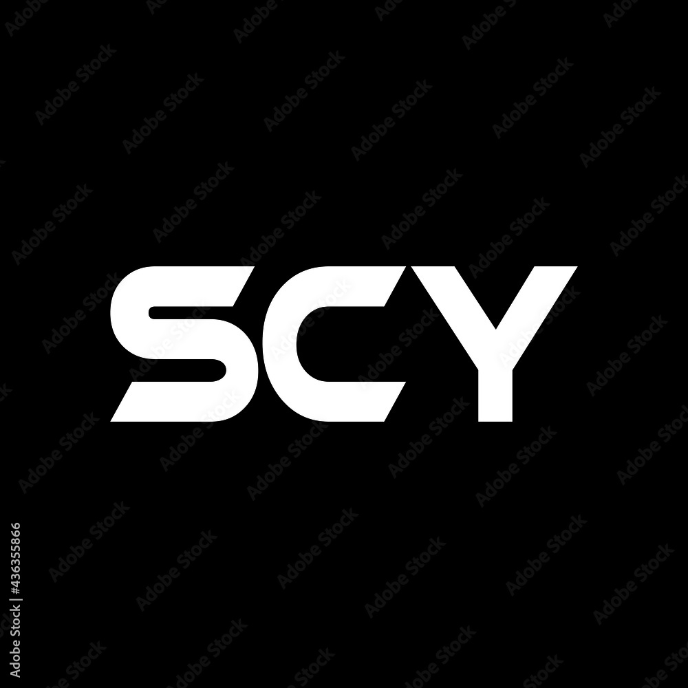 SCY letter logo design with black background in illustrator, vector ...