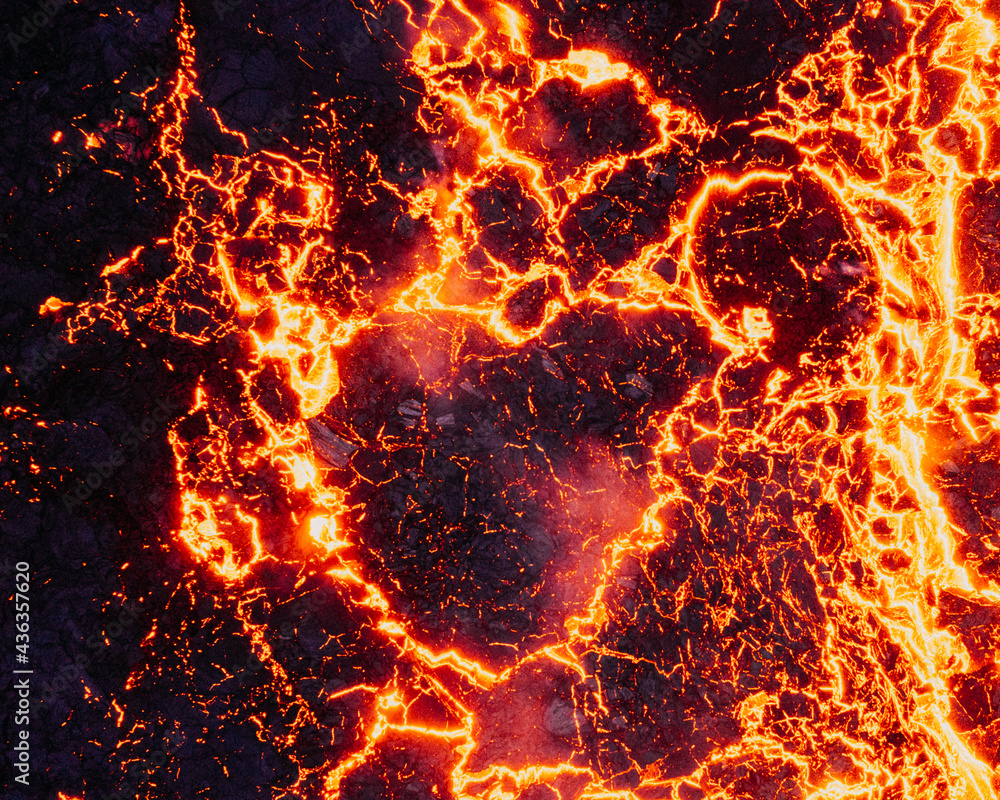 Heart-shaped lava cracks at Geldingadalur Eruption site Stock-Foto ...