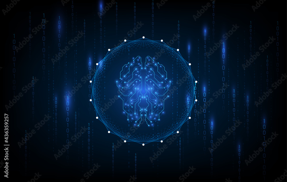 Artificial Intelligence illustration. Artificial intelligence and ...