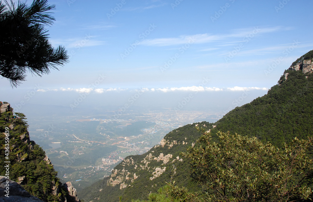 Lushan Mountain in Jiangxi Province, China. Viewpoint high on Mount Lu ...
