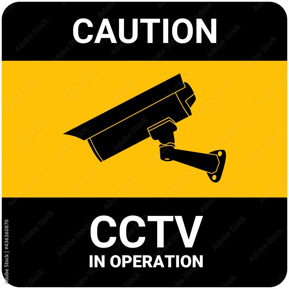 CCTV in operation warning sign, vector illustration. Stock Vector ...