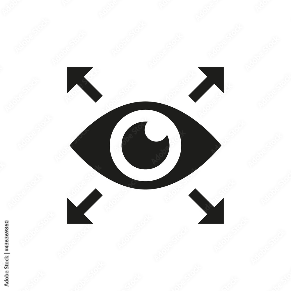 Maximize screen size icon. Full screen button sign. Expand window ...