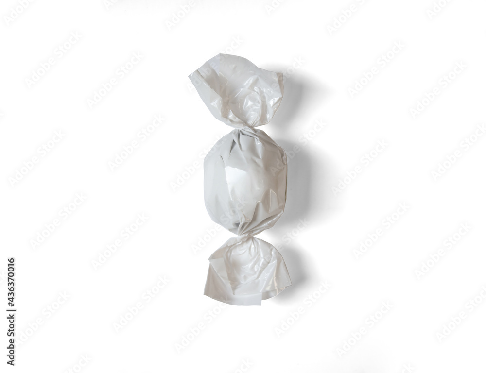 Blank packaging candy plastic sachet isolated on white background ...