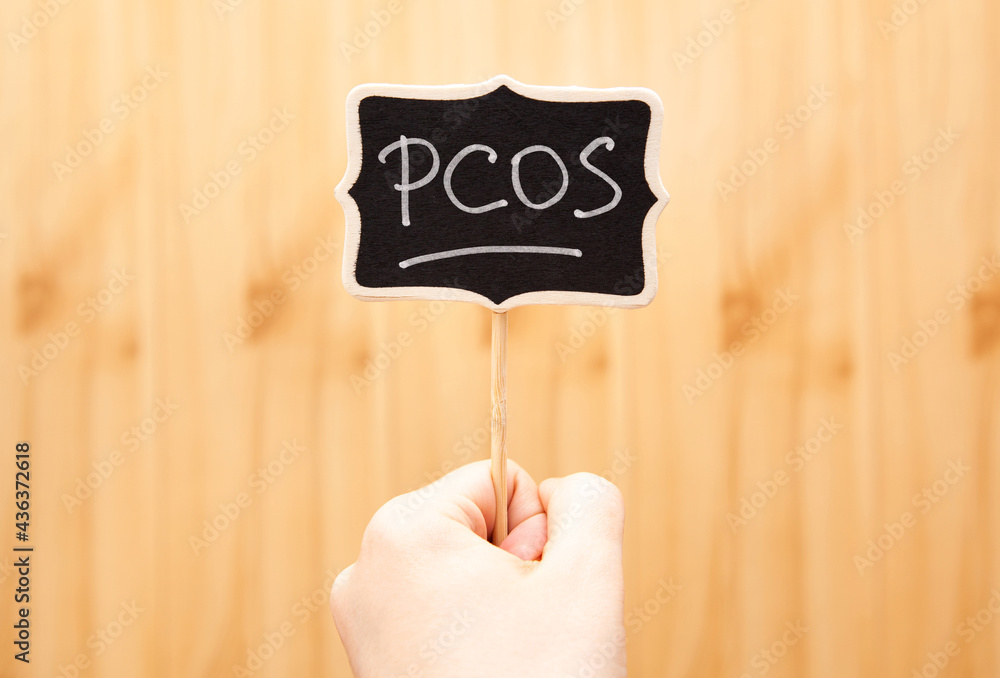PCOS - Polycystic ovary syndrome, woman hormone sickness lettering on ...